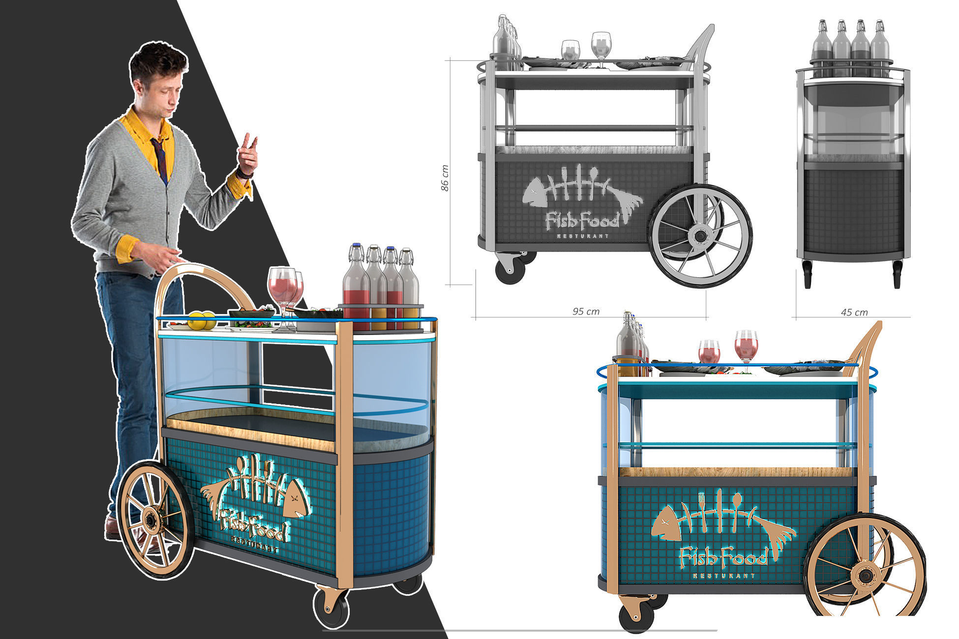 fish trolley 3d Model 2 model 3D model | CGTrader