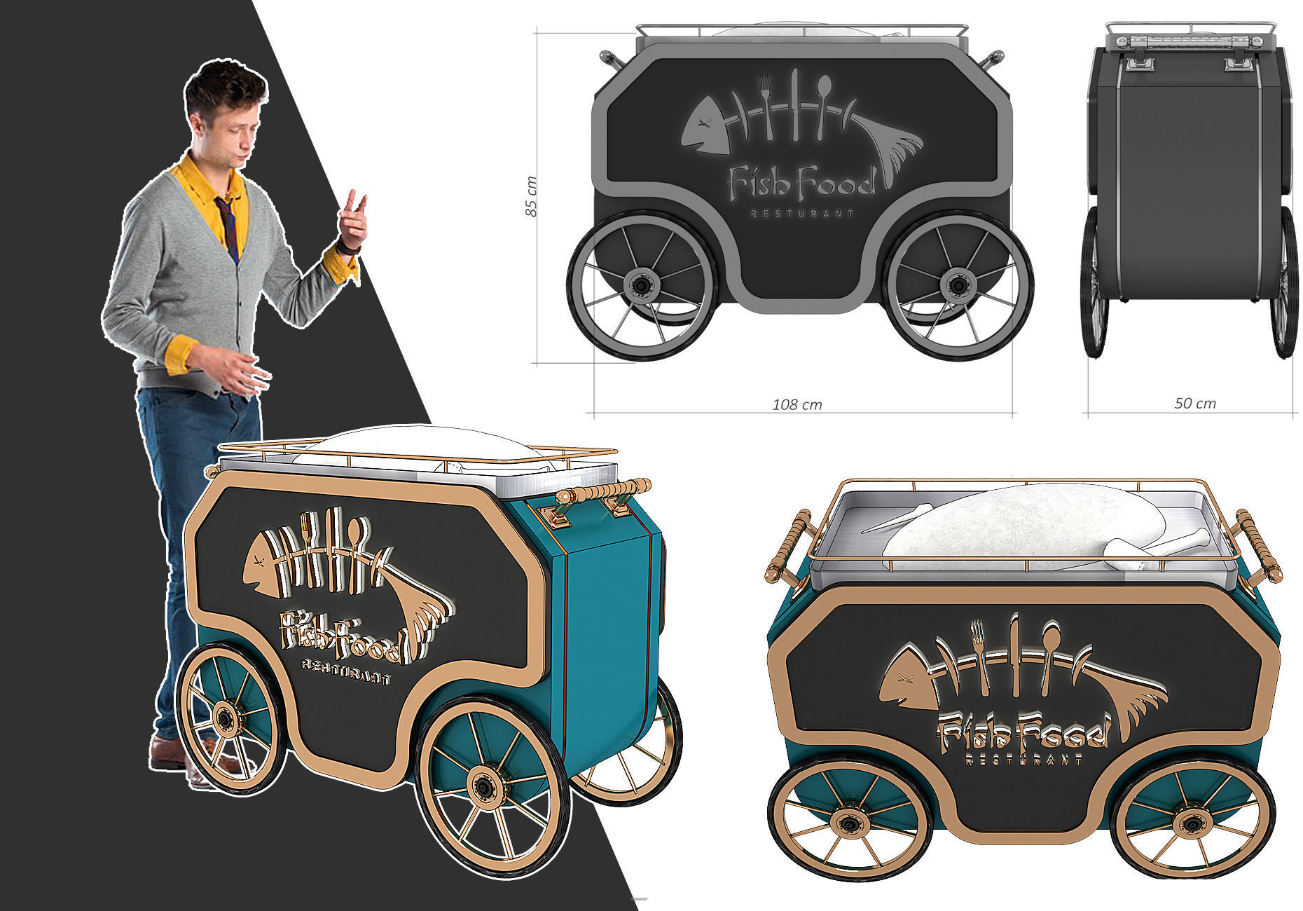 fish trolley 3d Model 2 model 3D model | CGTrader