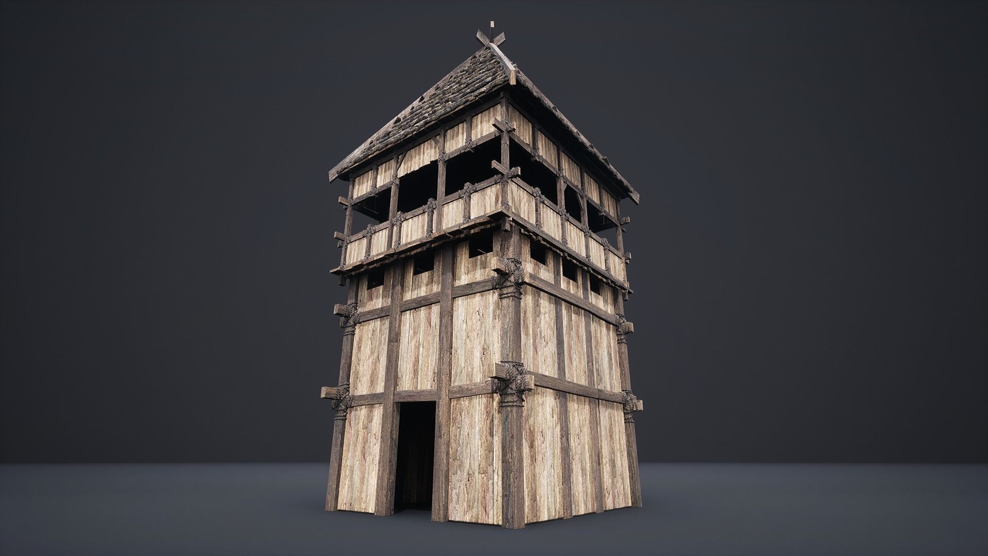 3D model MEDIEVAL WATCHTOWER TOWER FORT FORTRESS CASTLE WALLS NEXTGEN ...