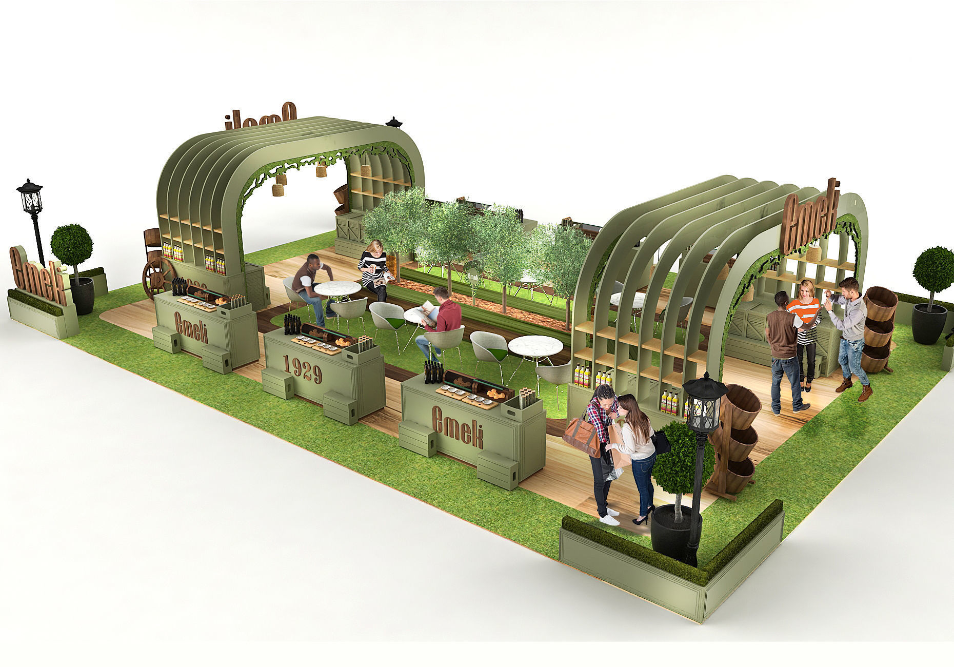 tasting stand 3d model expo model 3D model | CGTrader