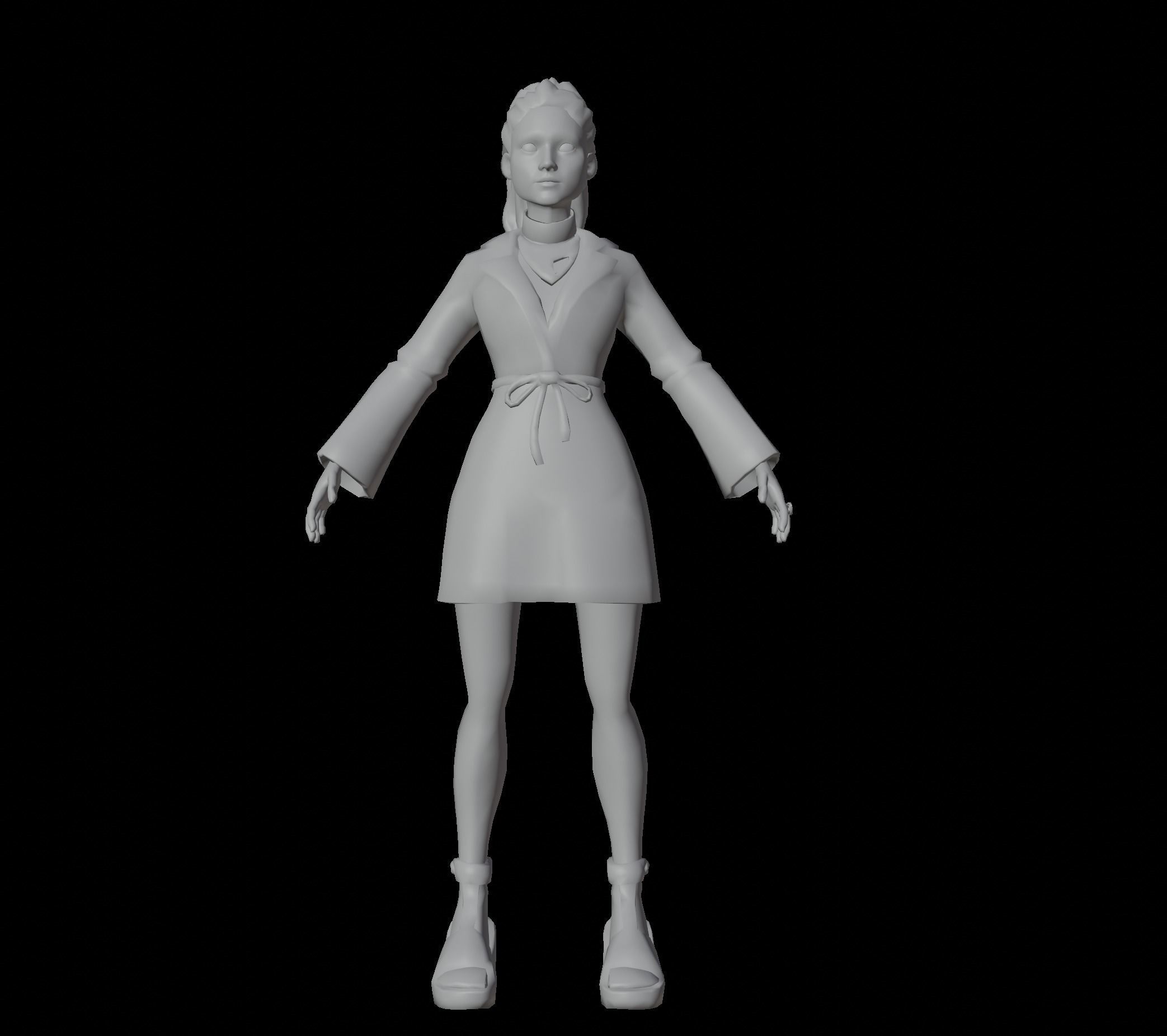 3D model Stylized Girl Character Model VR / AR / low-poly | CGTrader