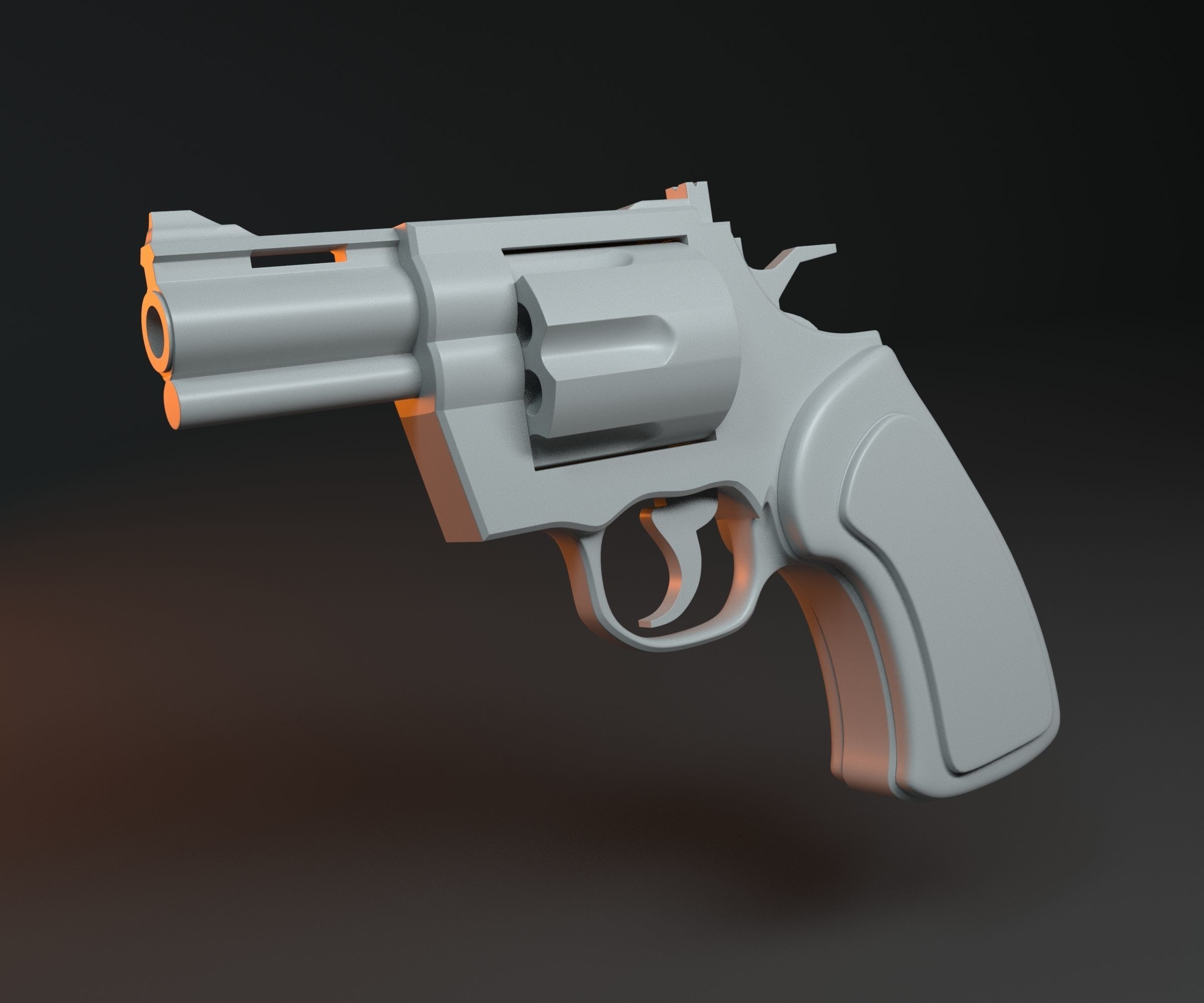 3D model Revolver 3 types standard short and tuned VR / AR / low-poly ...