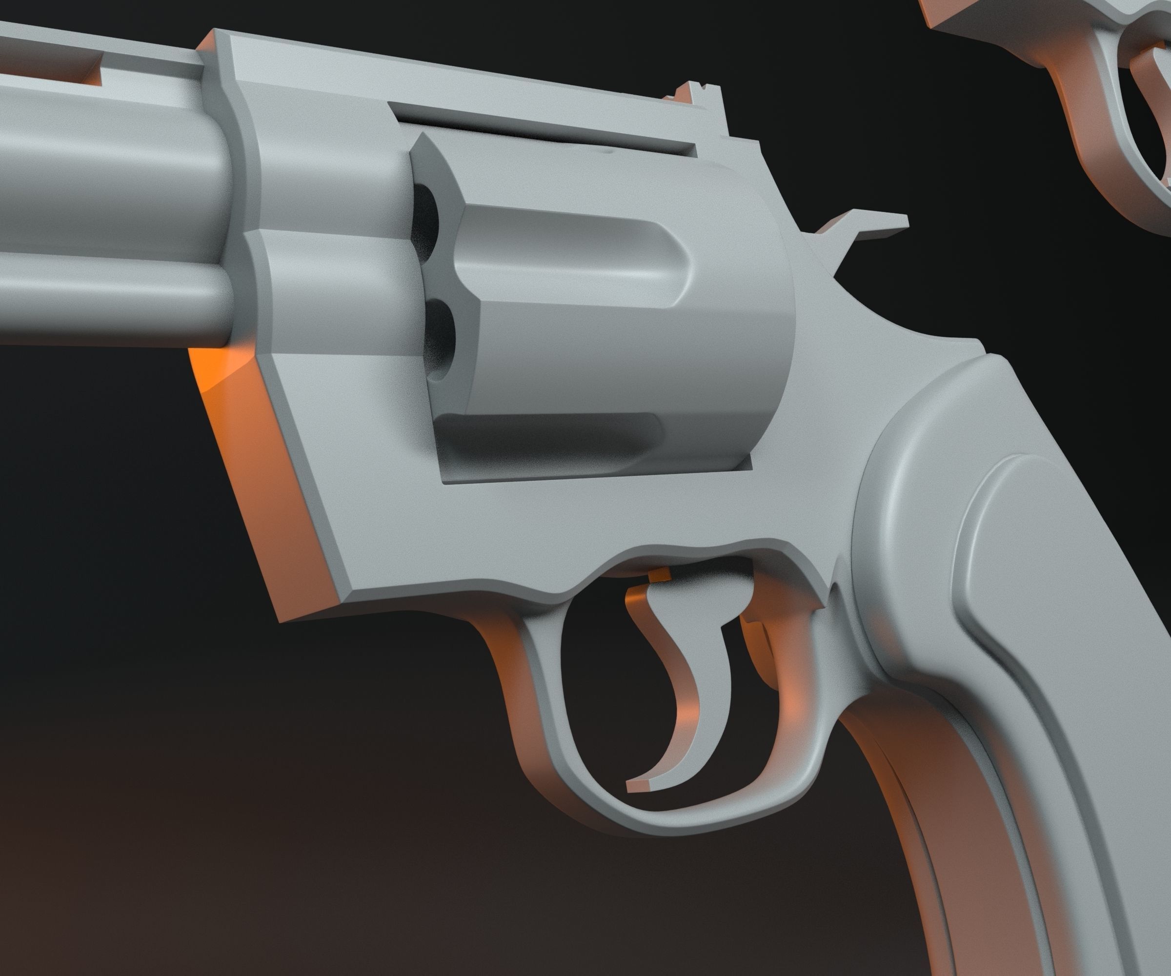3D model Revolver 3 types standard short and tuned VR / AR / low-poly ...