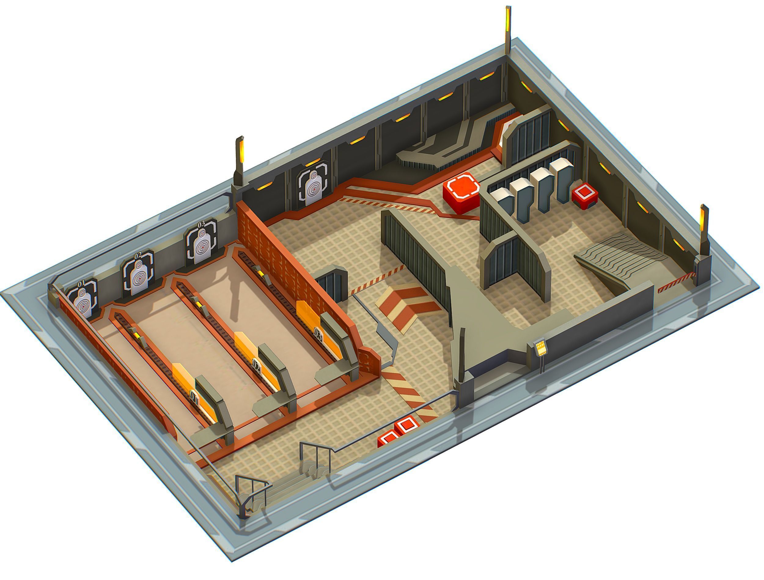 3D model isometrical shooting room 01 VR / AR / low-poly | CGTrader