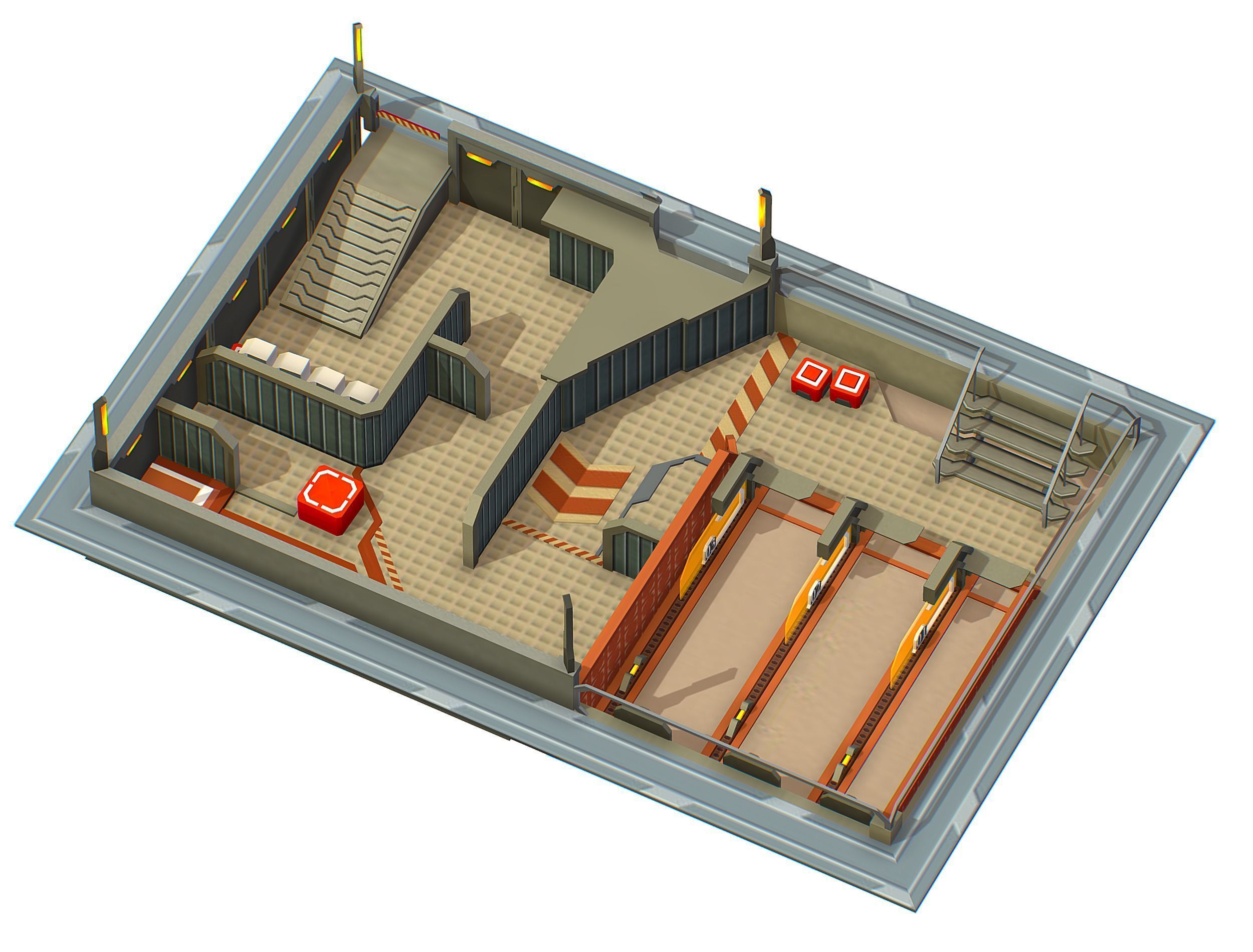 3D model isometrical shooting room 01 VR / AR / low-poly | CGTrader