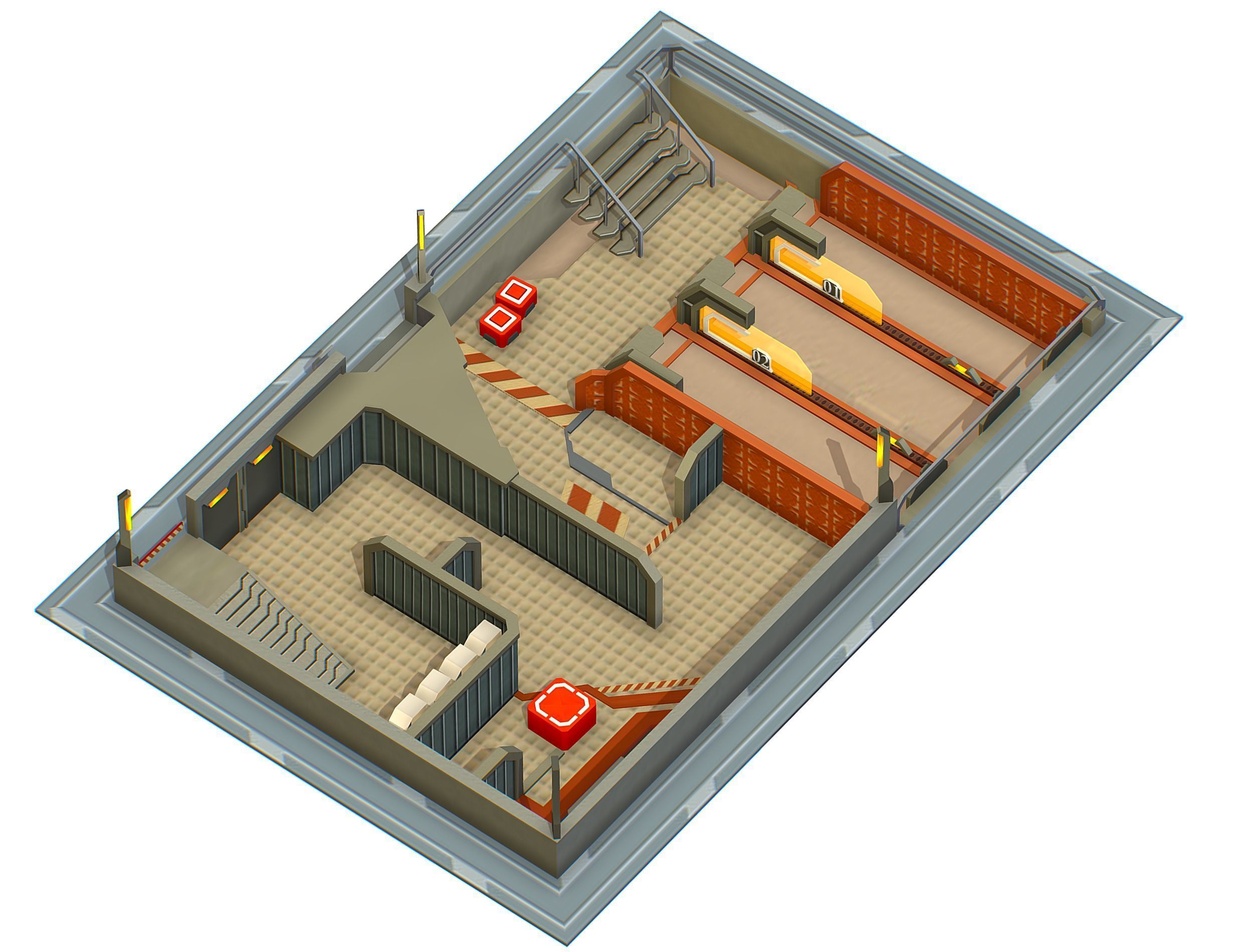 3D model isometrical shooting room 01 VR / AR / low-poly | CGTrader