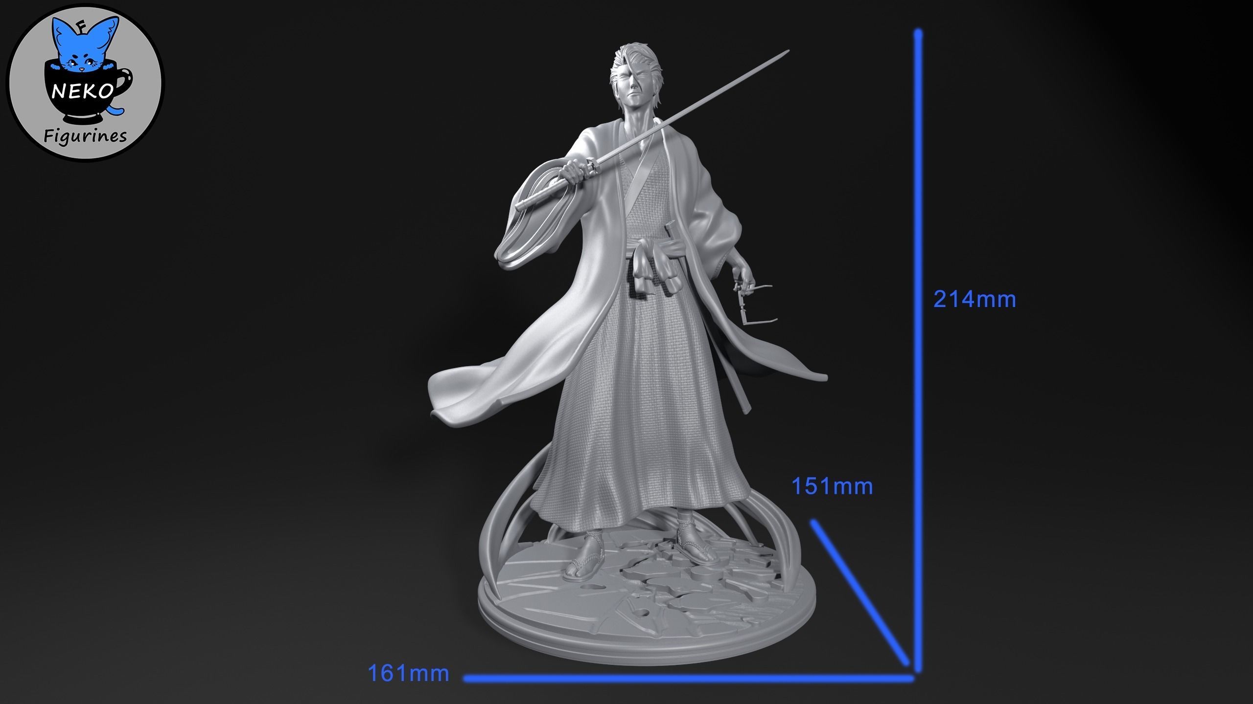 Aizen Sosuke- STL Anime Figurine for 3D Printing 3D print model 3D ...