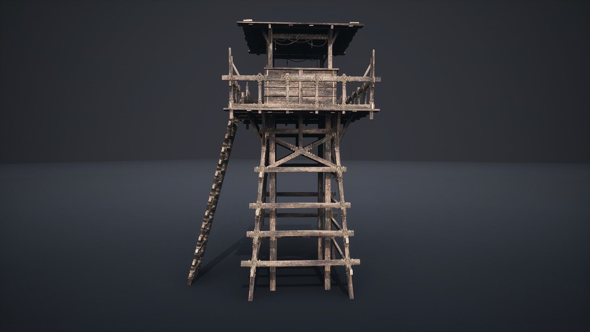 3D model WATCHTOWER PLATFORM MEDIEVAL SLAVIC TOWER VILLAGE COLLECTION ...