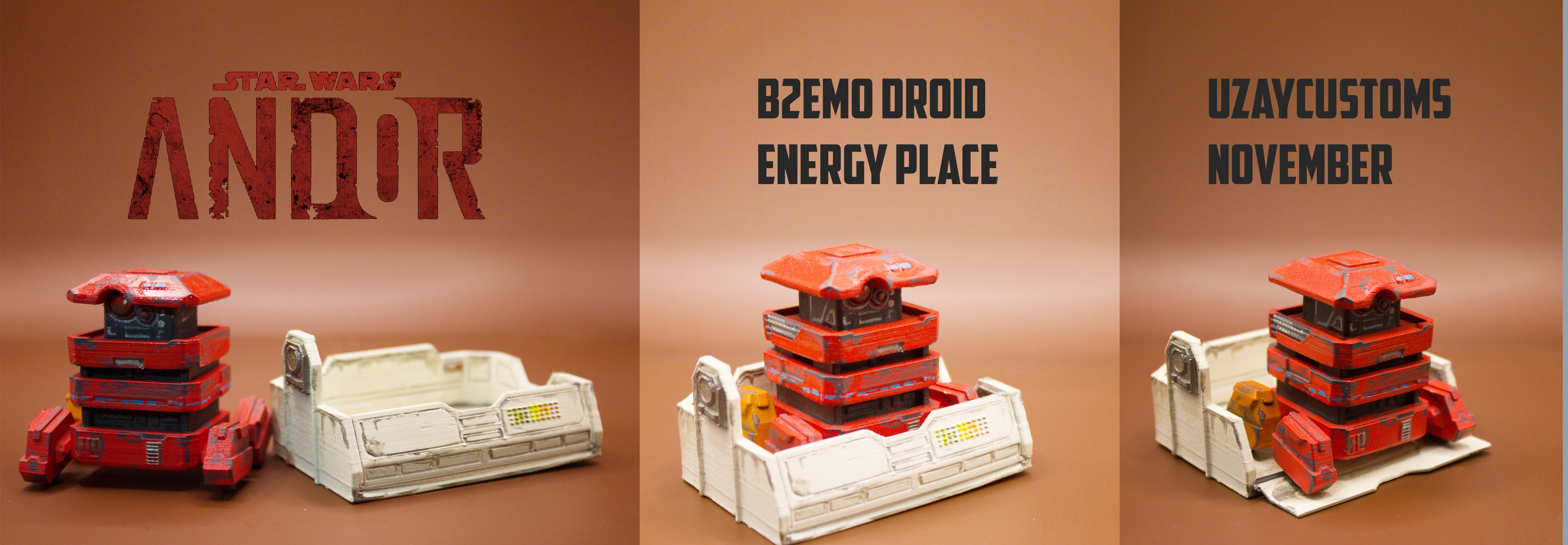 Andor B2EMO droid 3D print model and power place 3D model 3D printable ...