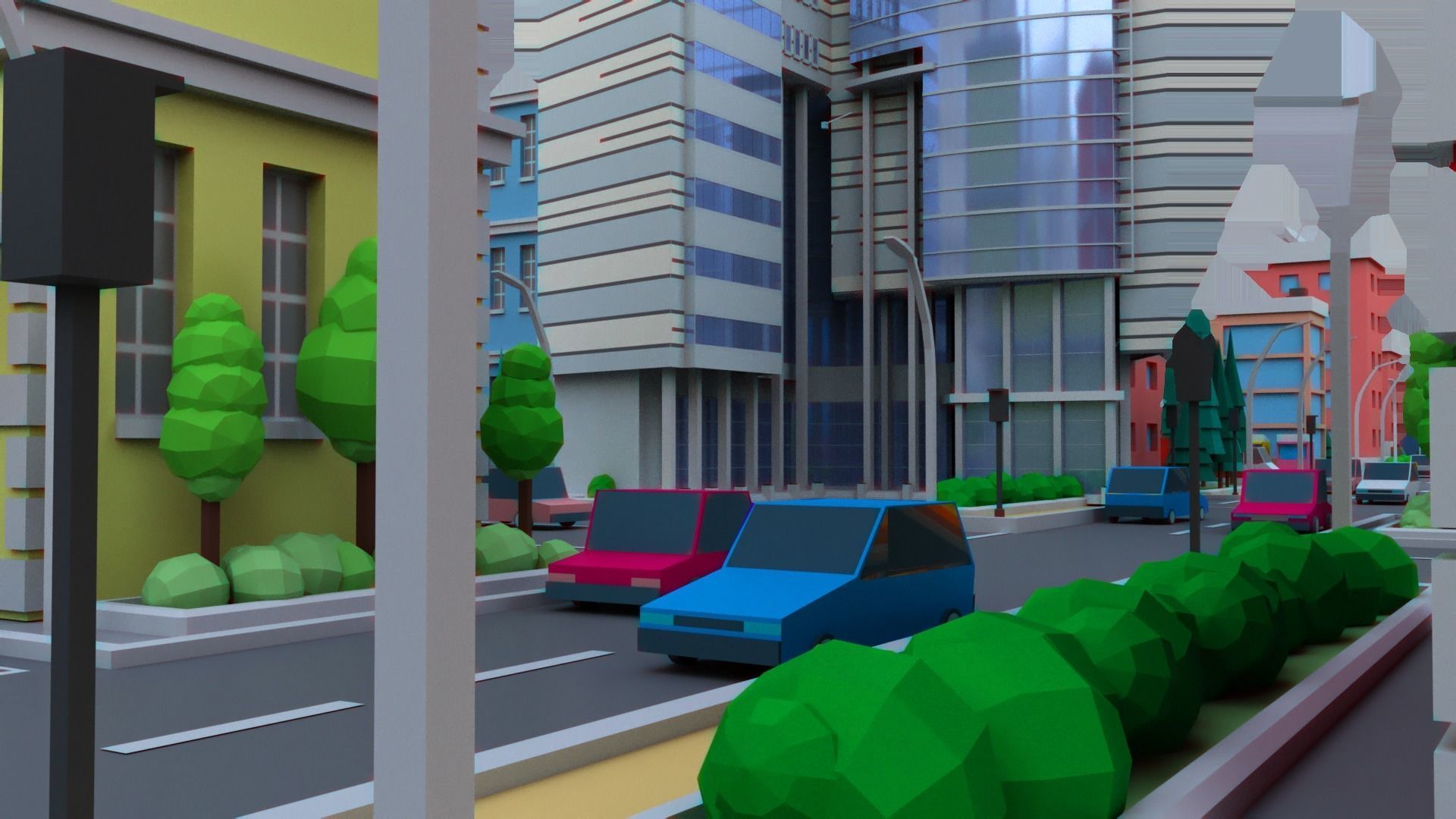 3D model Toon City Low Poly Animated VR / AR / low-poly | CGTrader
