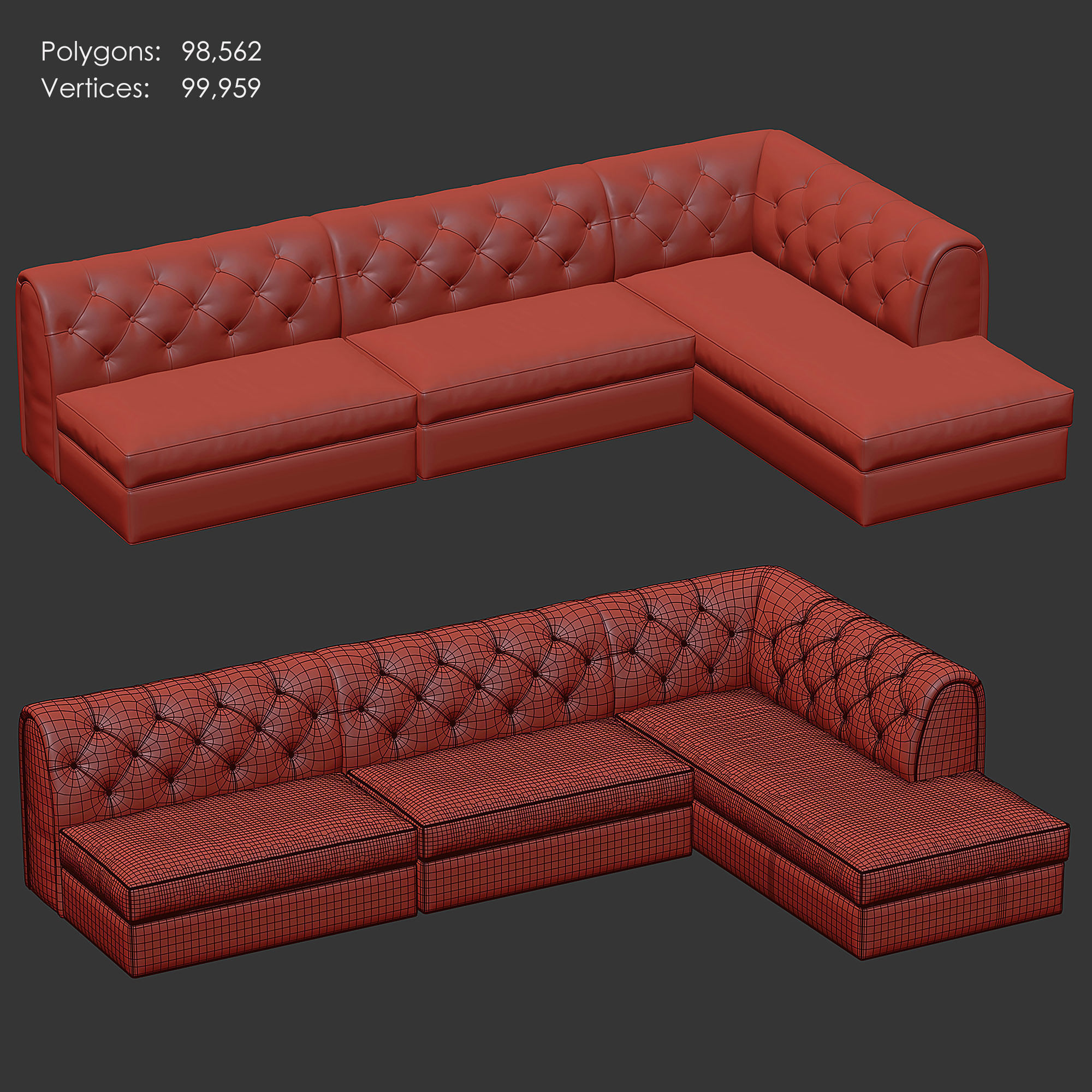 Tufted Lounge - Custom 3D model | CGTrader