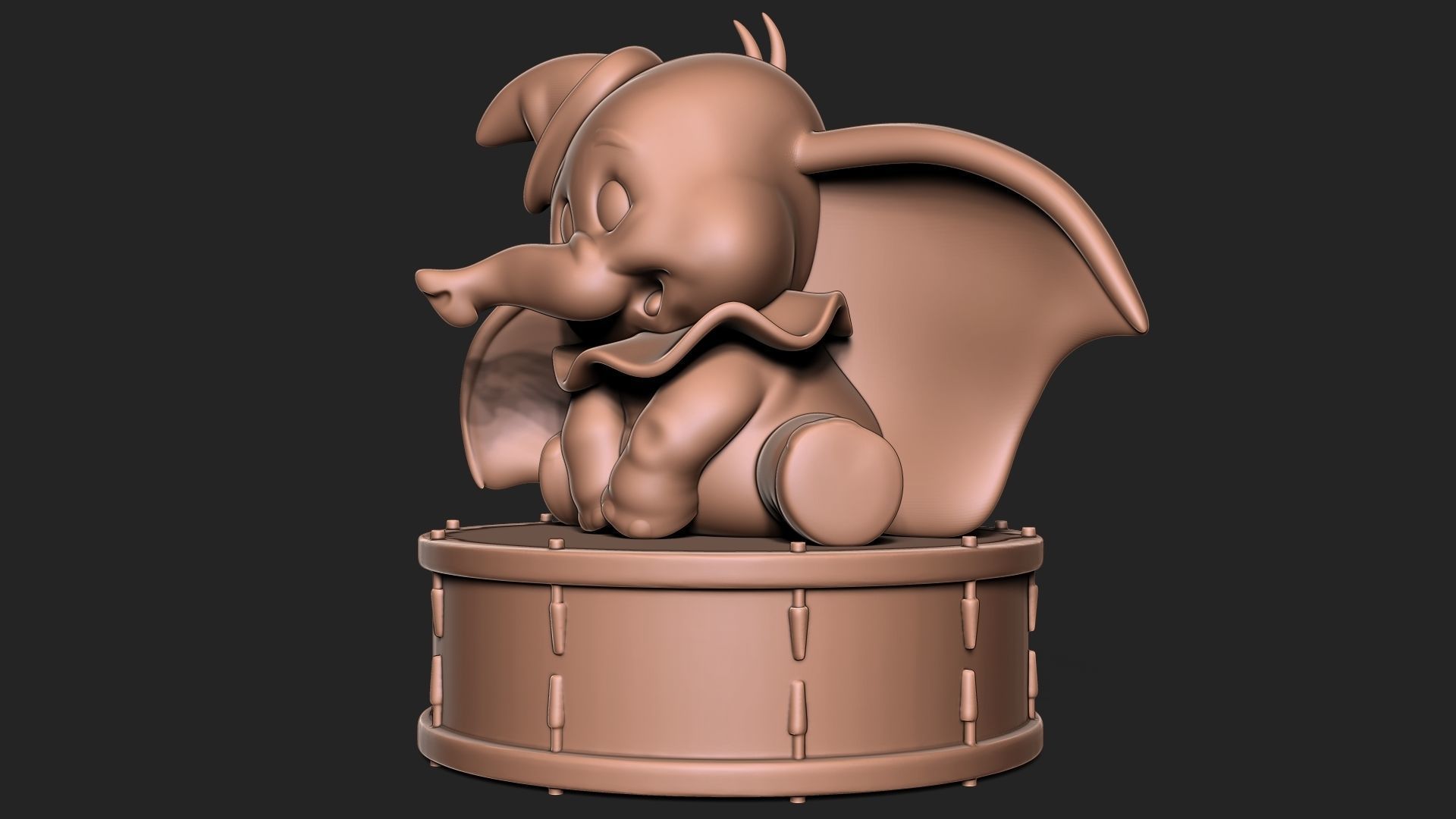 Dumbo with drum 3D model 3D printable | CGTrader