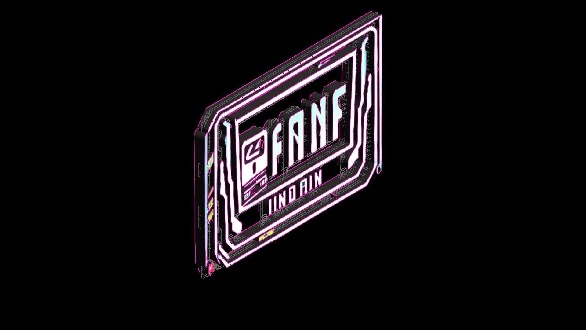3D model Sci-Fi Sci Fi Cyberpunk City Sign Ad Light Board Street 79 VR ...