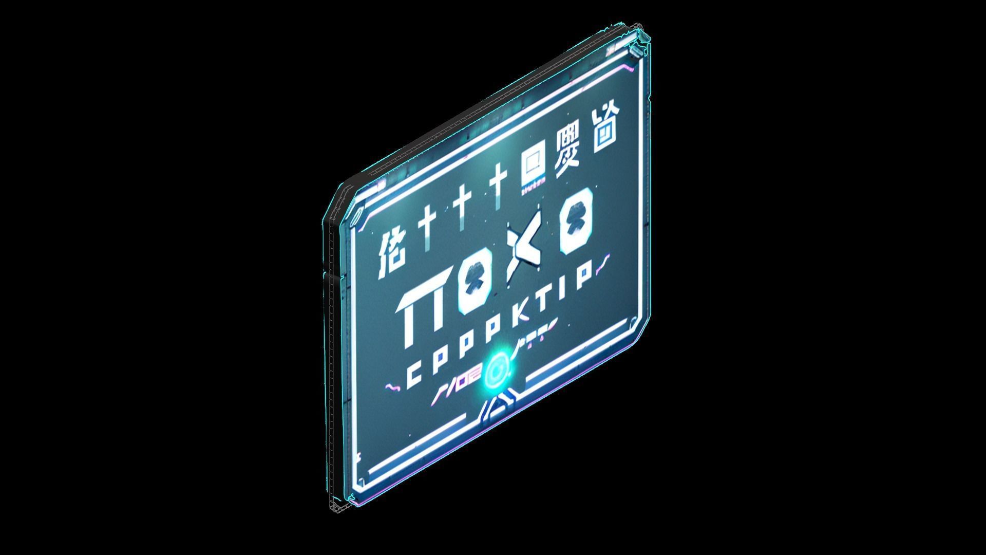 3D model Sci-Fi Sci Fi Cyberpunk City Sign Ad Light Board Street 76 VR ...
