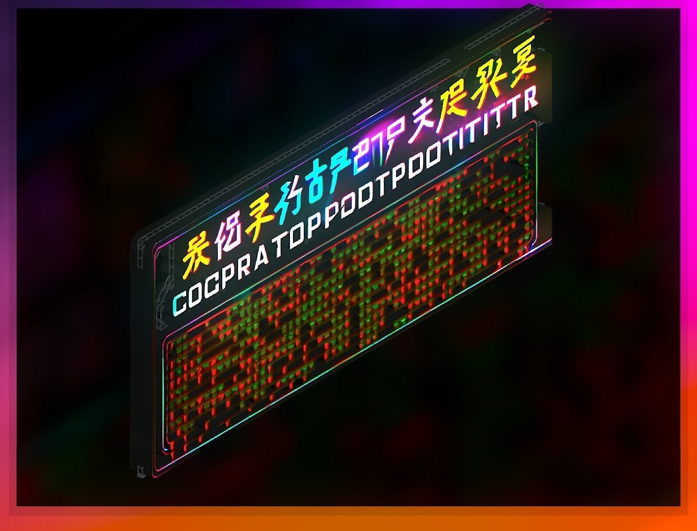 3D model Sci-Fi Sci Fi Cyberpunk City Sign Ad Light Board Street 43 VR ...