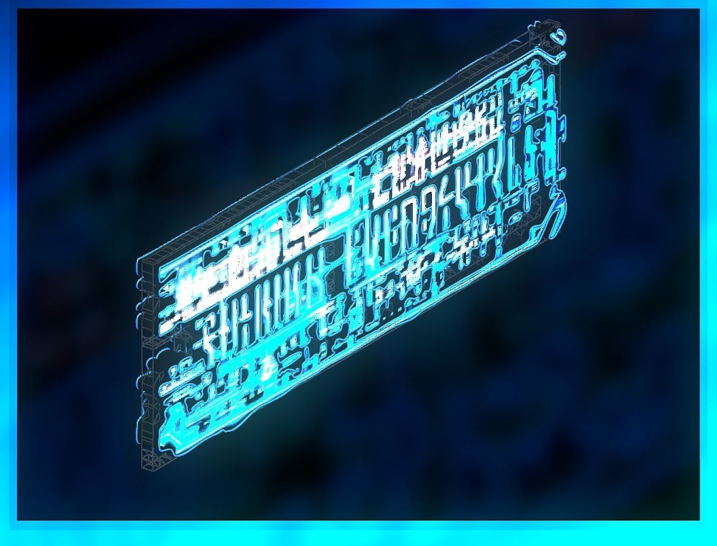 3D model Sci-Fi Sci Fi Cyberpunk City Sign Ad Light Board Street 06 VR ...