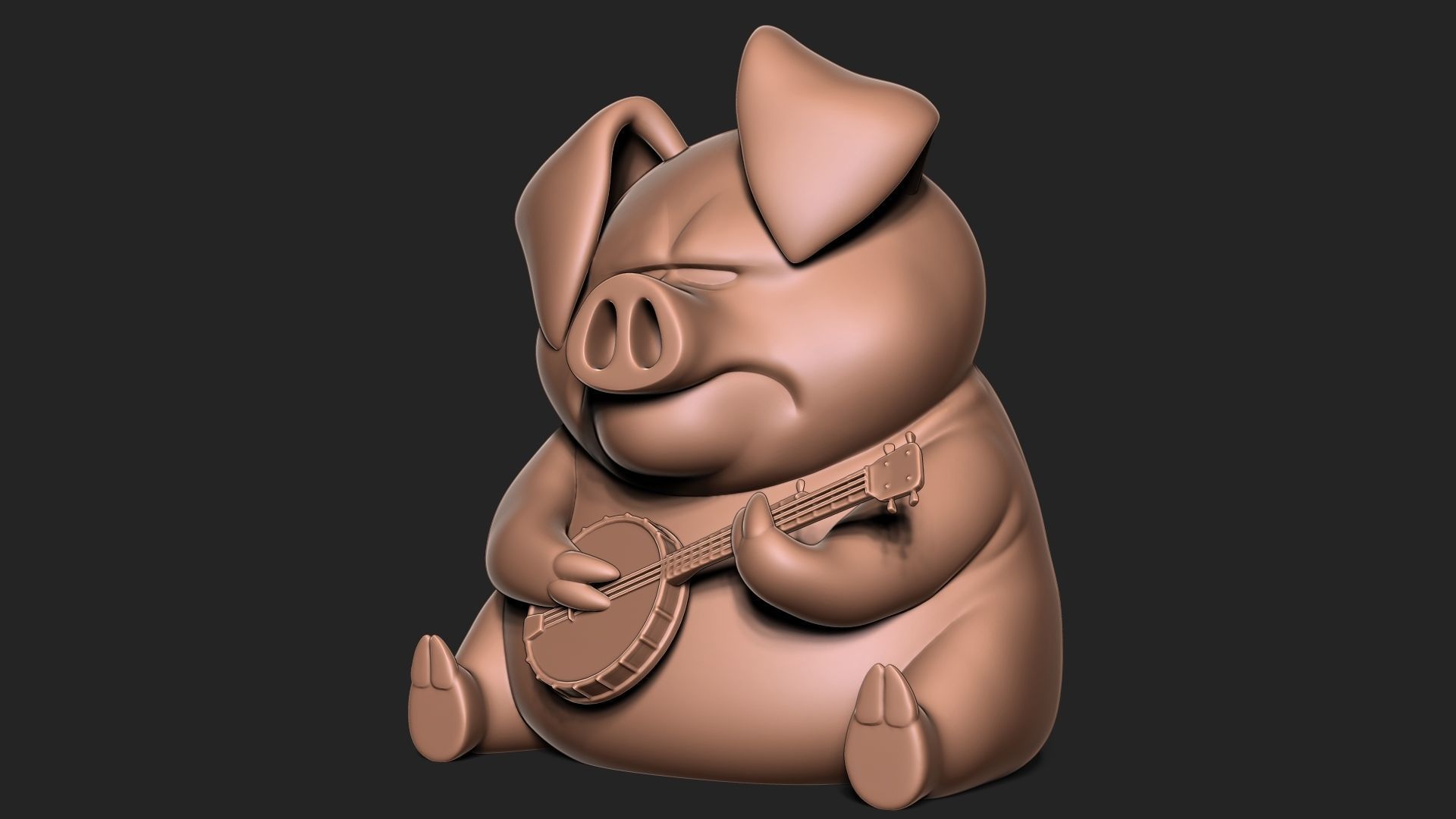 pig with bonjo 3D model 3D printable | CGTrader