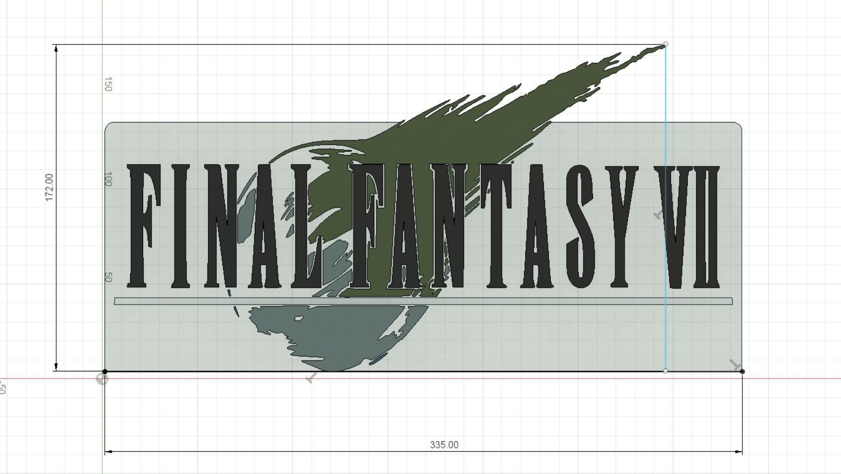 Logo Final Fantasy VII 3D model 3D printable | CGTrader