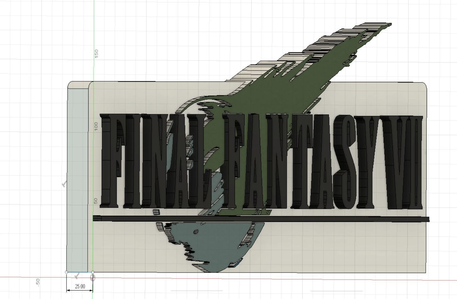 Logo Final Fantasy VII 3D model 3D printable | CGTrader