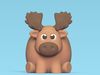 Round Moose 3D model 3D printable | CGTrader