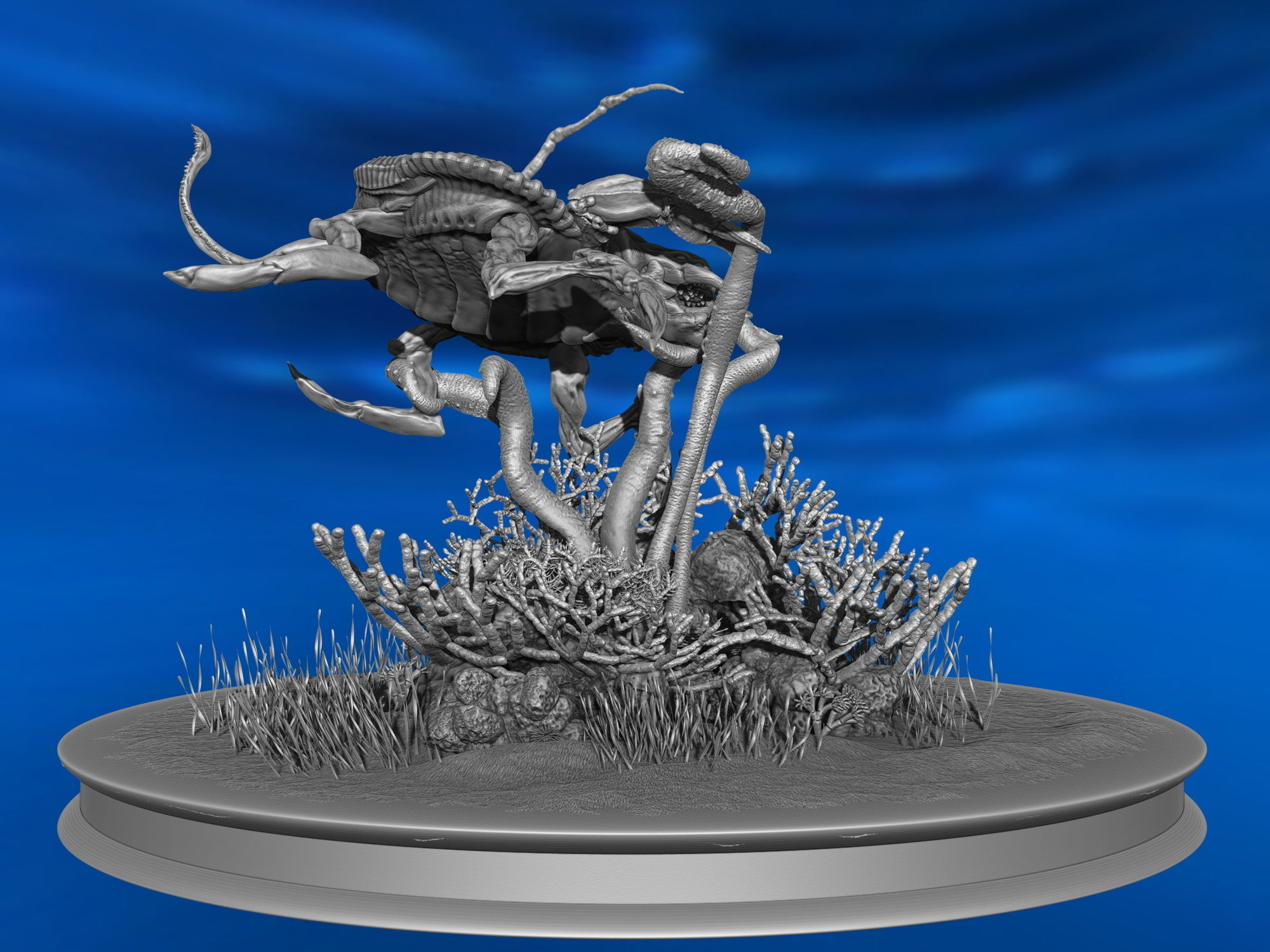Aquatic Creature Diorama free 3D model | CGTrader