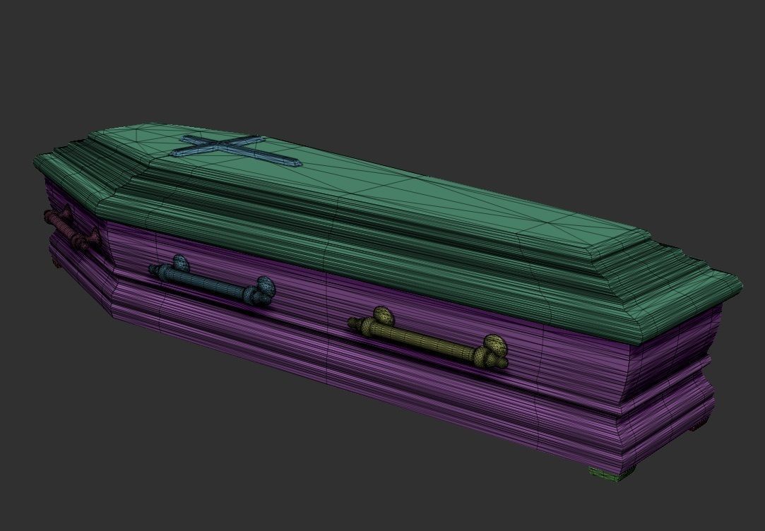 Casket PBR colorful coffin free 3D model | CGTrader