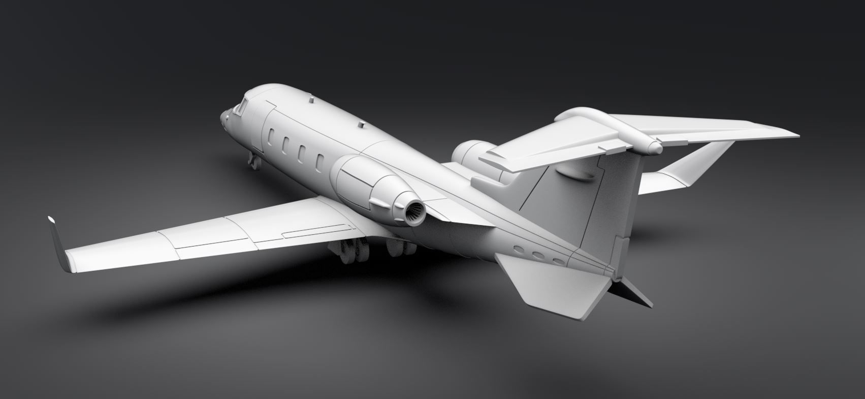 Learjet 55c Scale model 3D model 3D printable | CGTrader