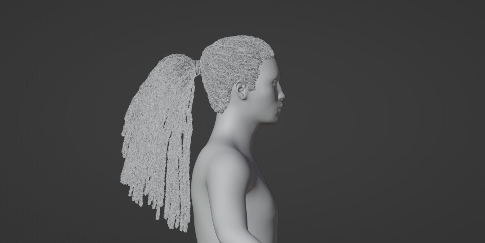 Dreadlocks Long Ponytail 3D model | CGTrader