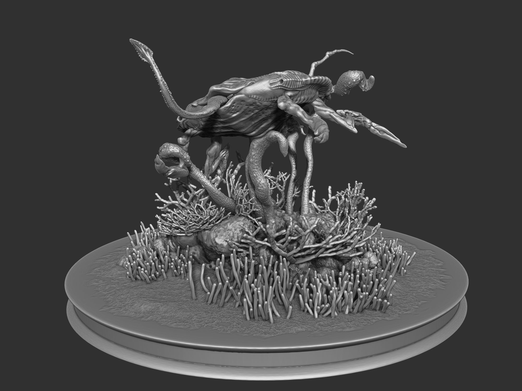 Free Aquatic Creatures Diorama free 3D model 3D printable | CGTrader