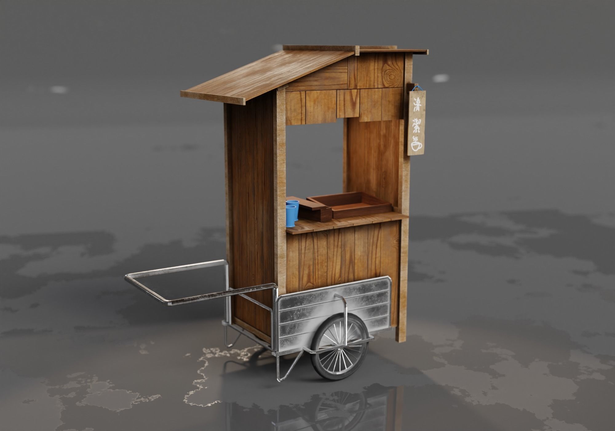 3D model Japanese Food Cart kaharu VR / AR / low-poly | CGTrader