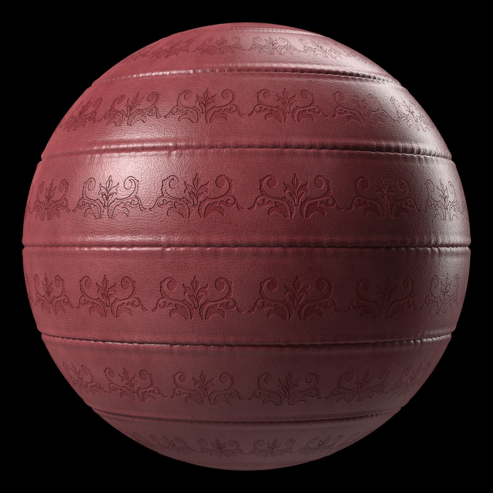 3D model Leather Materials 18- Stitched leather panel Pbr 4k Seamless ...