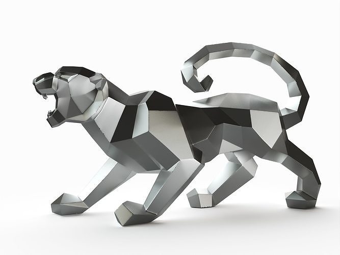Poly Tiger Sculpture 3D print model 3D model 3D printable | CGTrader