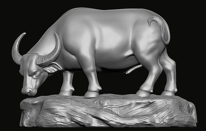 Buffalo Statue 3D model 3D printable | CGTrader