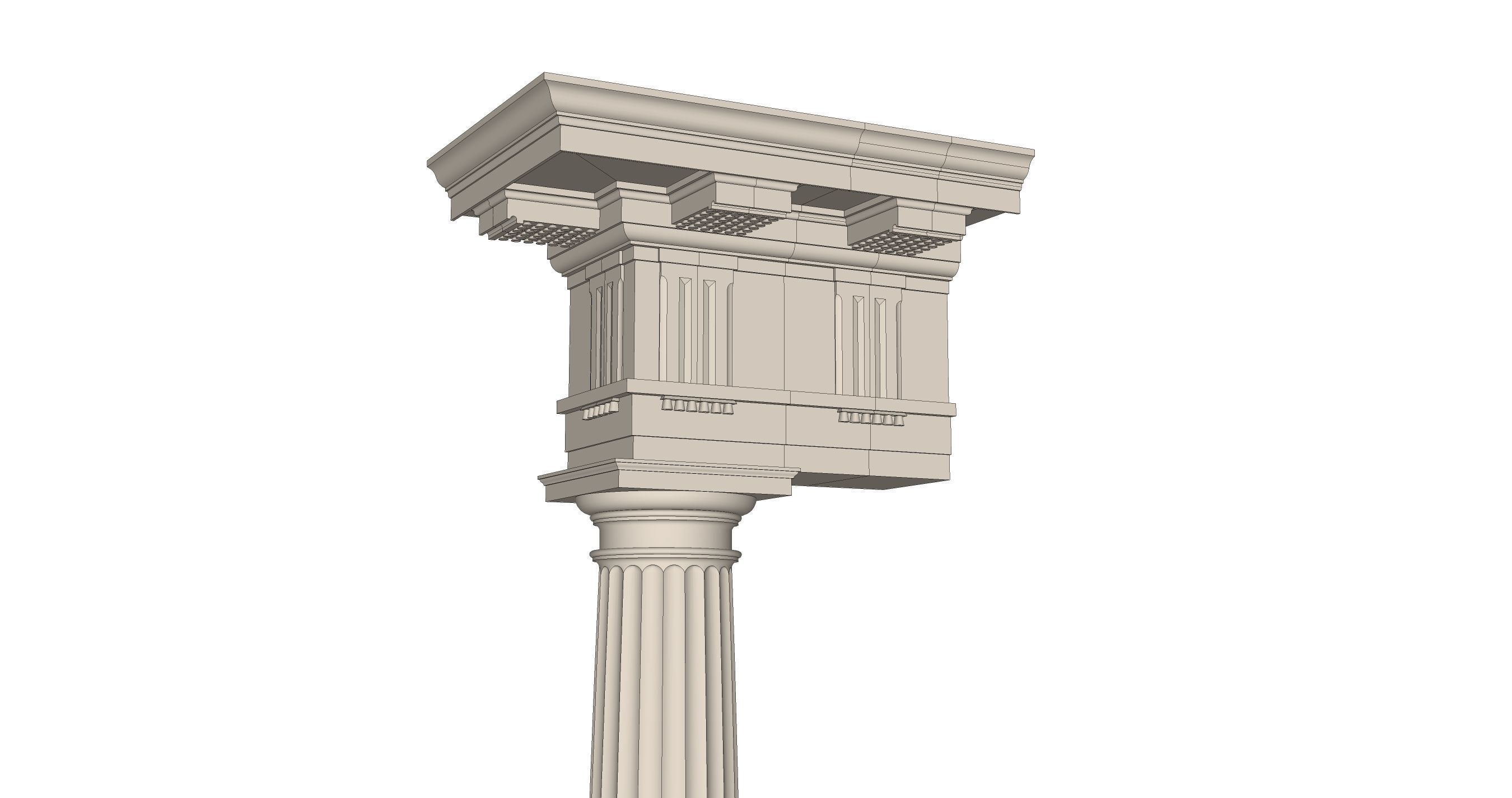 Mutulary Doric column fluting Vignola 3D model | CGTrader