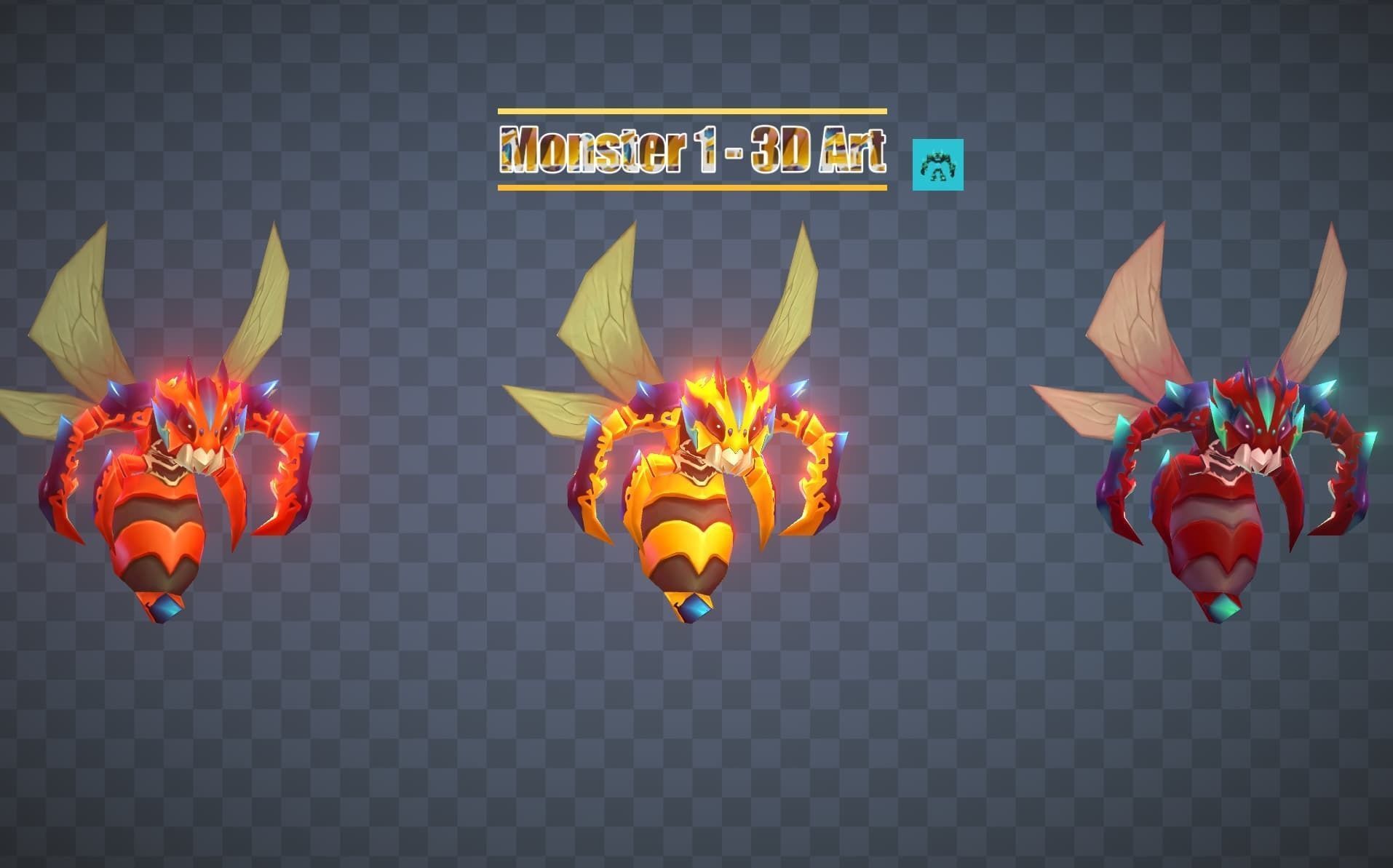 3D model Bee Monster 1 - 3D Art VR / AR / low-poly | CGTrader