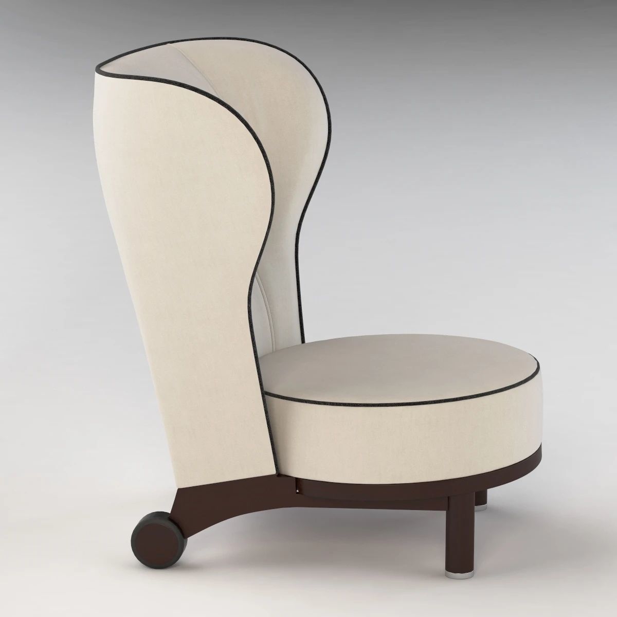 Rea Swivel Wing Chair With Quilt Giorgetti Chair 3D model | CGTrader
