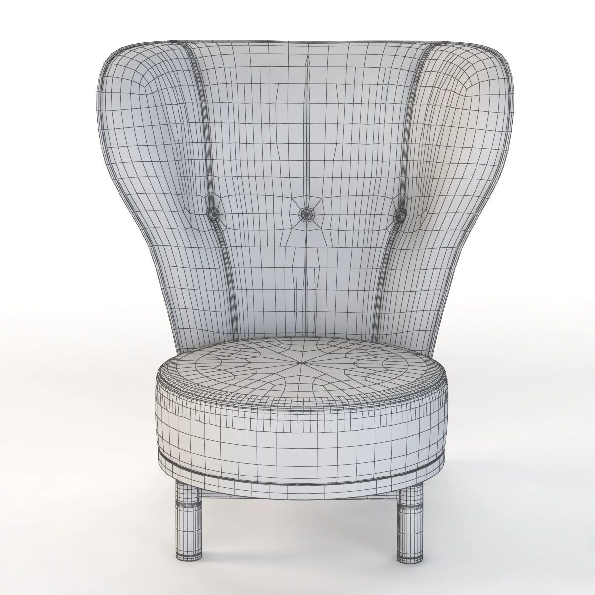 Rea Swivel Wing Chair With Quilt Giorgetti Chair 3D model | CGTrader