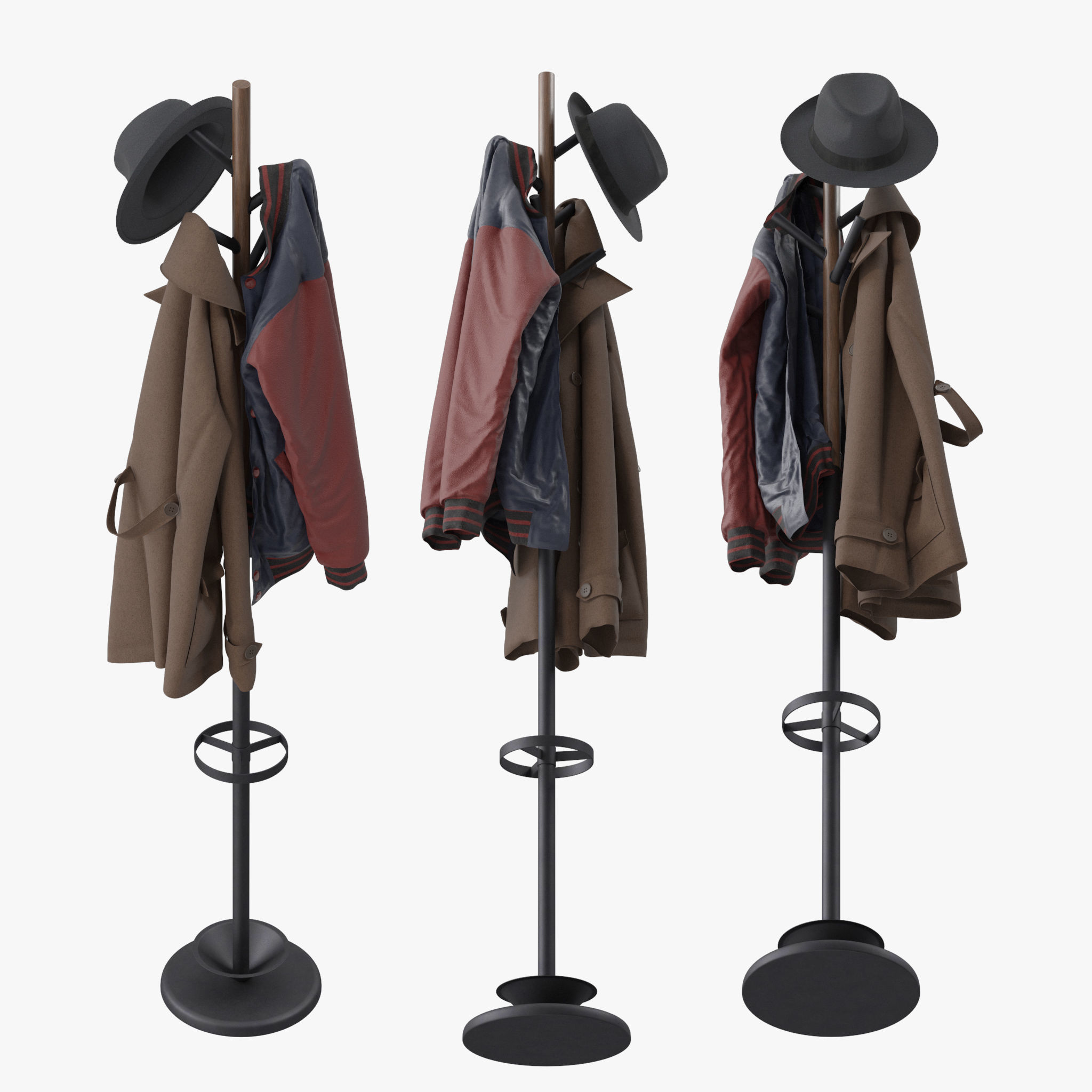 Coat Rack with Umbrella 3D model | CGTrader