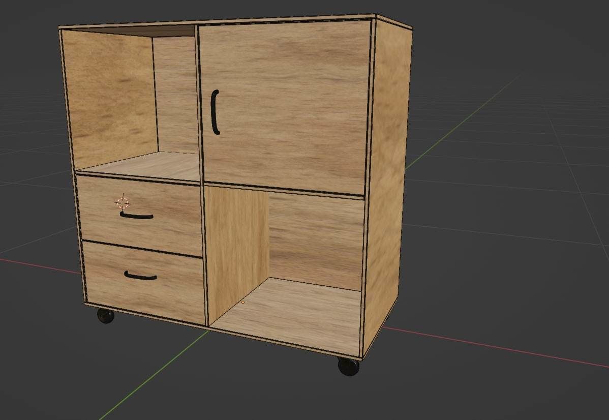 Sideboard wood free 3D model | CGTrader