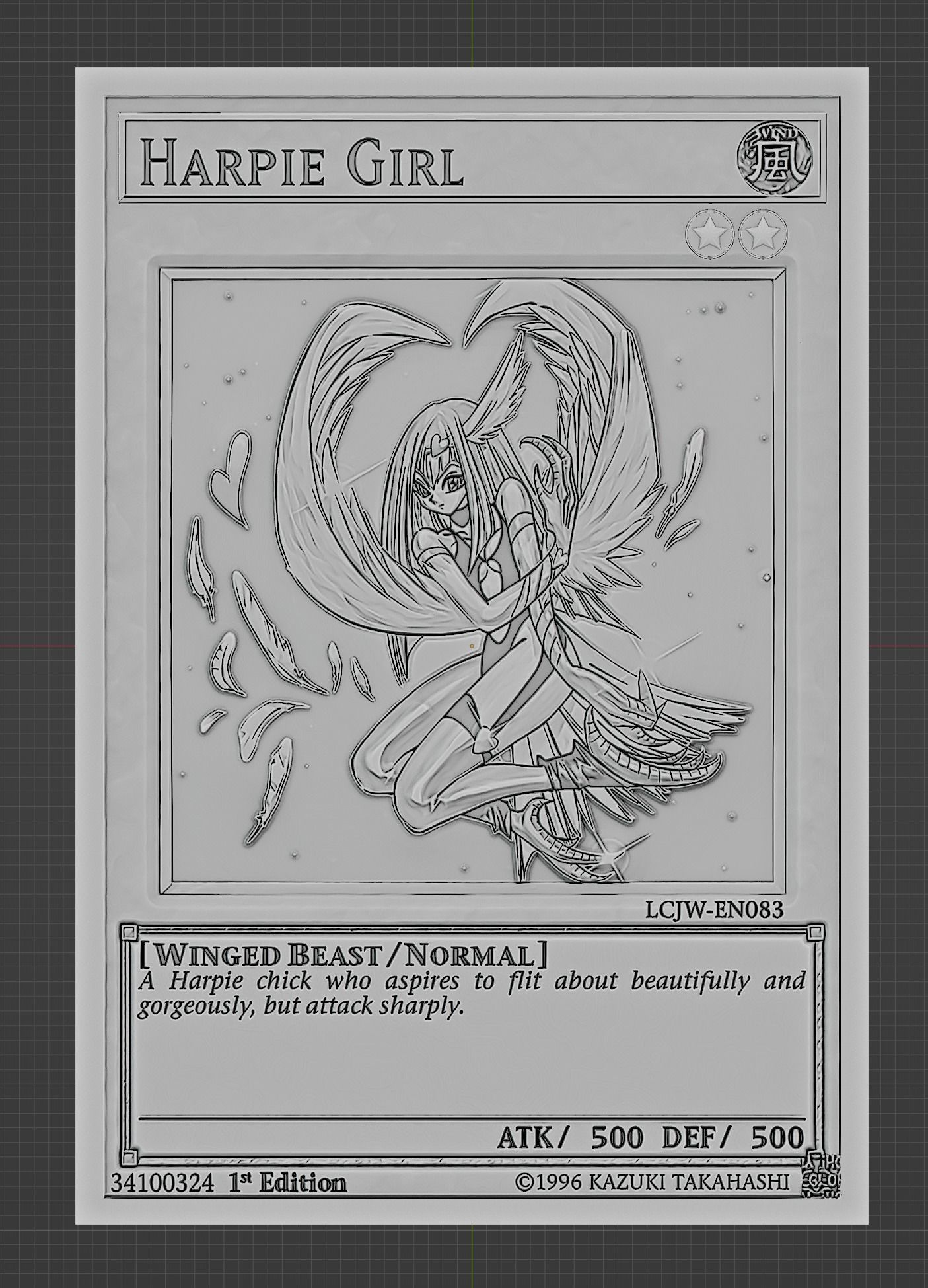 harpie girl - yugioh 3D model 3D printable | CGTrader