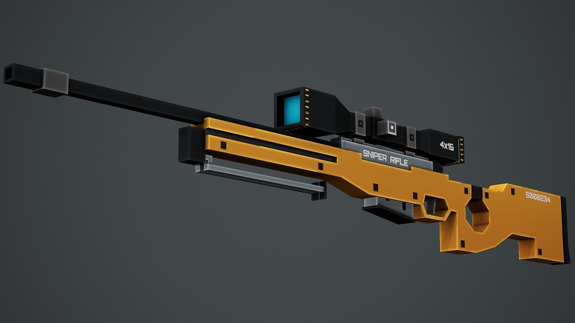 3D model Blocky Stylized AWP Sniper Rifle - Low Poly Game Ready VR / AR ...