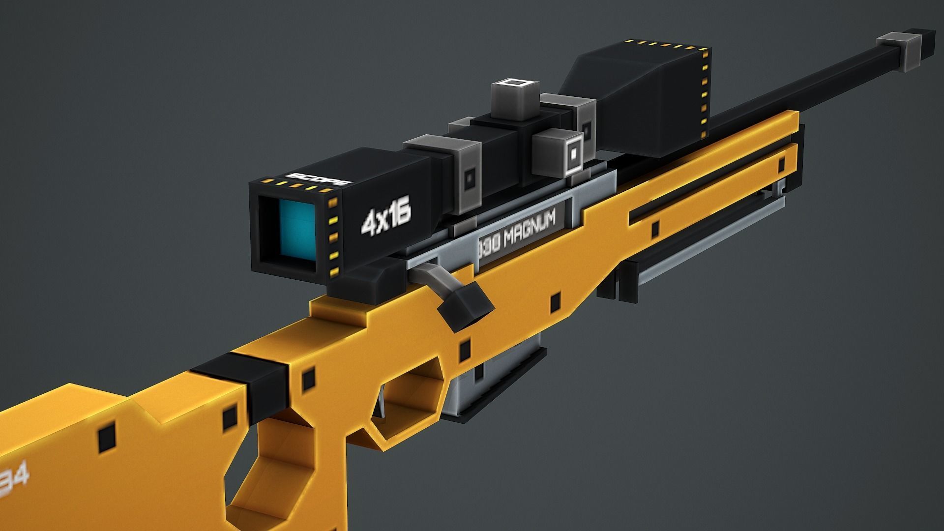 3D model Blocky Stylized AWP Sniper Rifle - Low Poly Game Ready VR / AR ...