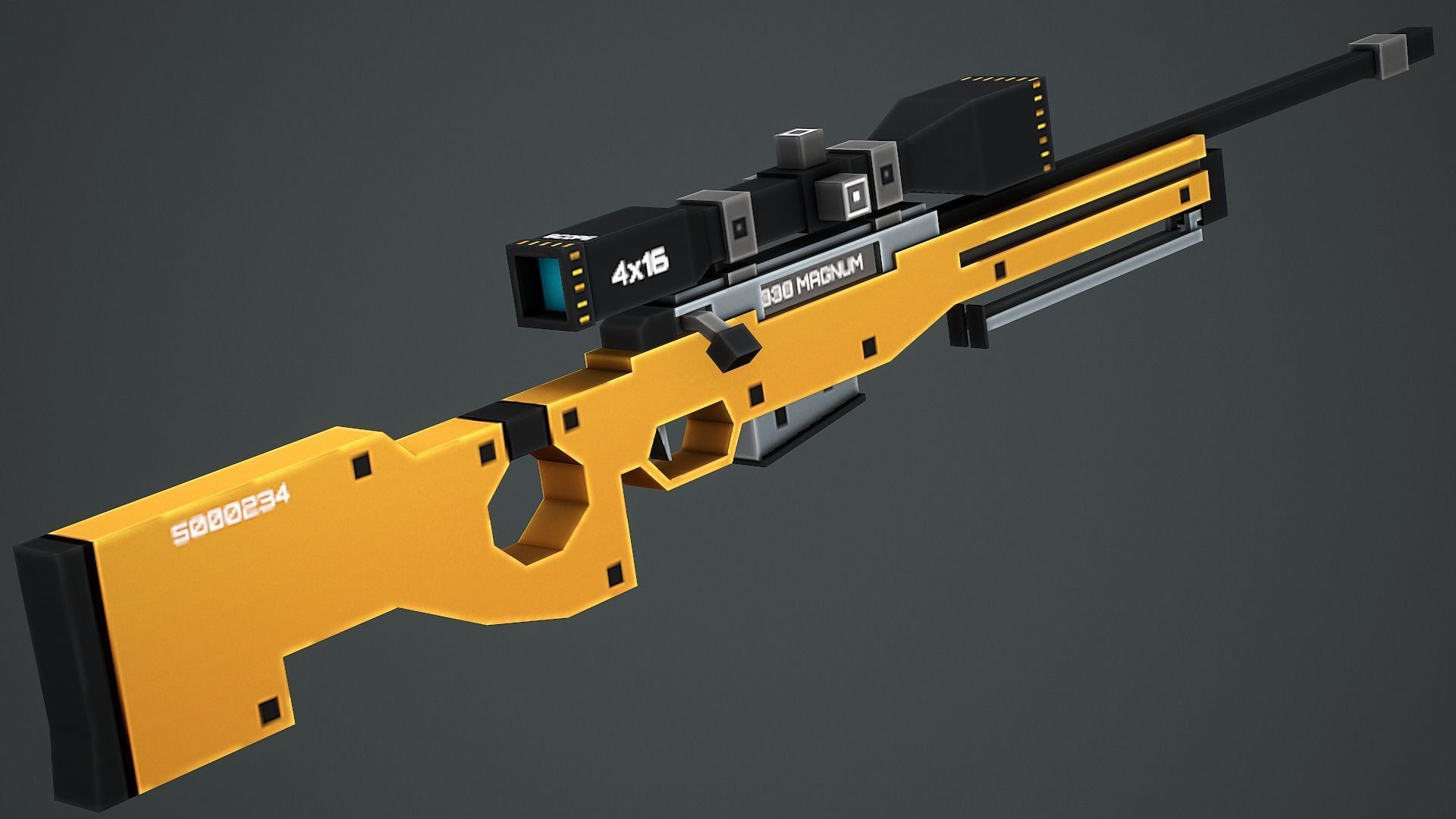 3D model Blocky Stylized AWP Sniper Rifle - Low Poly Game Ready VR / AR ...