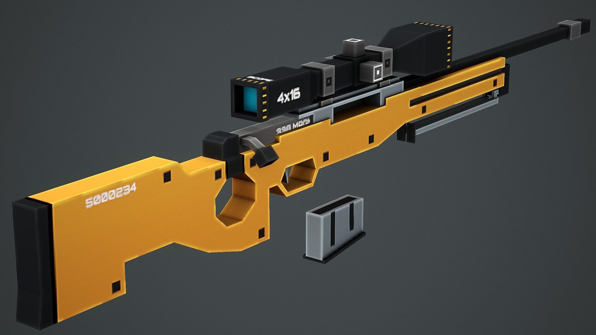 3D model Blocky Stylized AWP Sniper Rifle - Low Poly Game Ready VR / AR ...