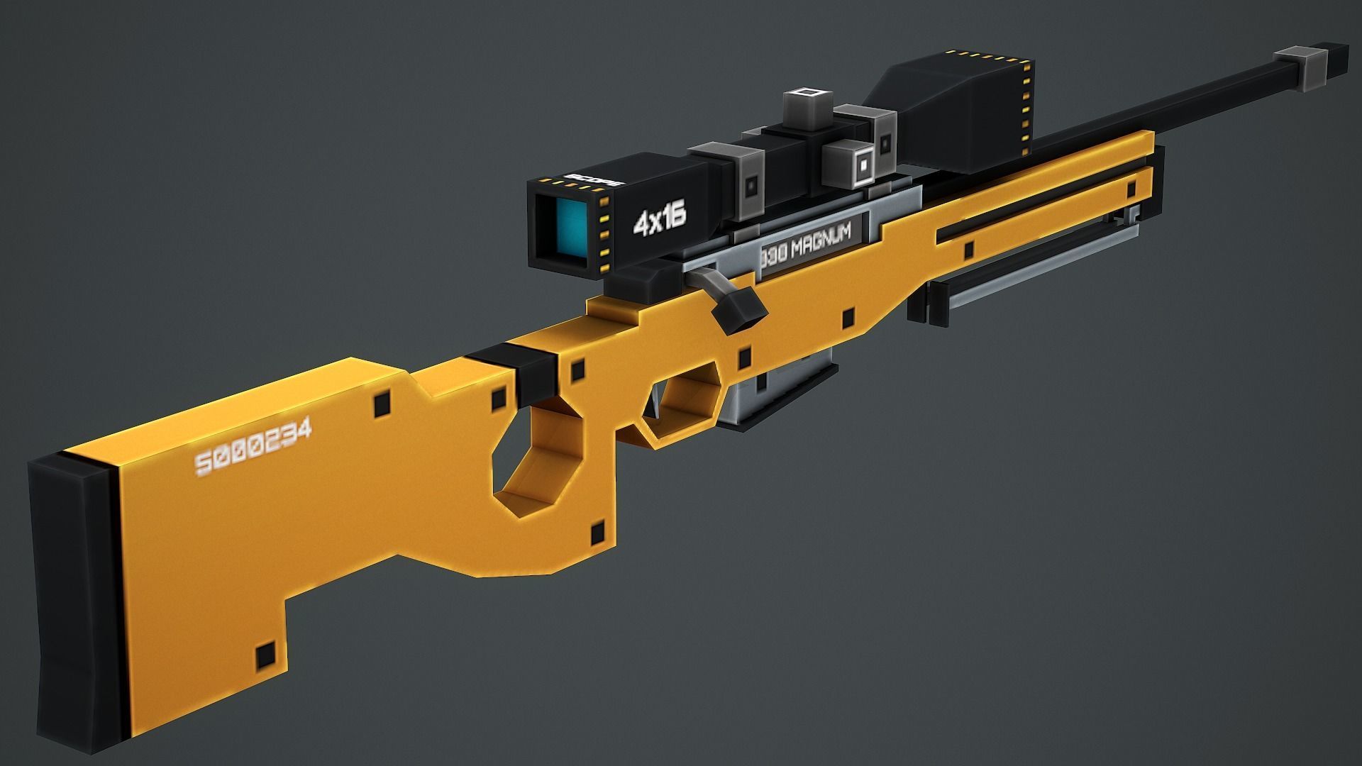 3D model Blocky Stylized AWP Sniper Rifle - Low Poly Game Ready VR / AR ...