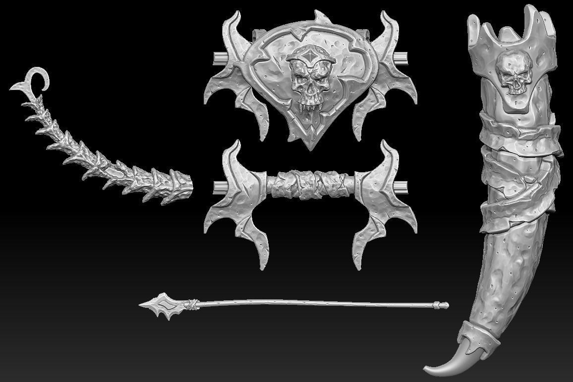 Undead weapons collection 3d print 3D printable | CGTrader