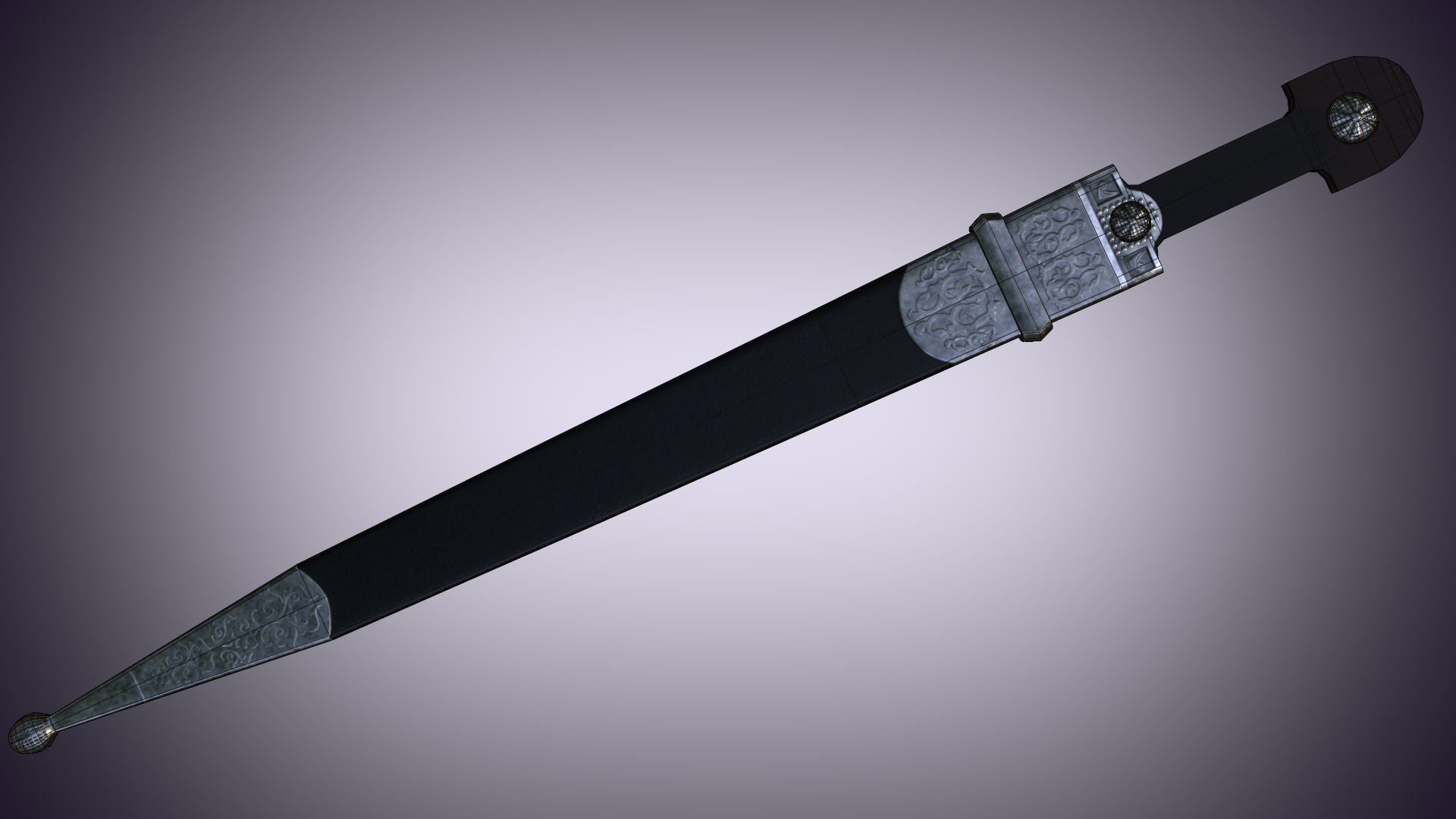 3D model Default Caucasian dagger Qama or Cossack dagger VR / AR / low ...