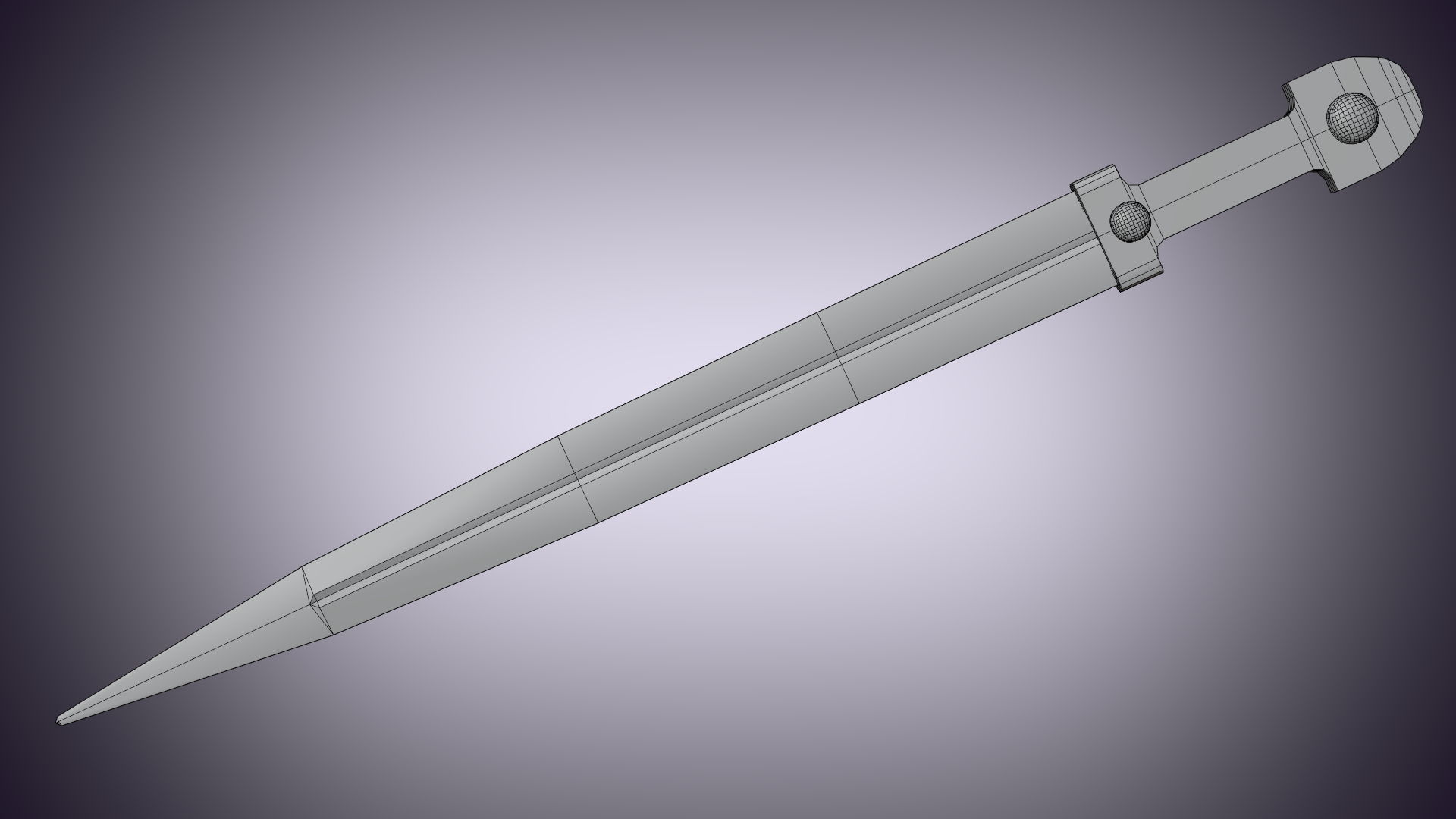 3D model Default Caucasian dagger Qama or Cossack dagger VR / AR / low ...