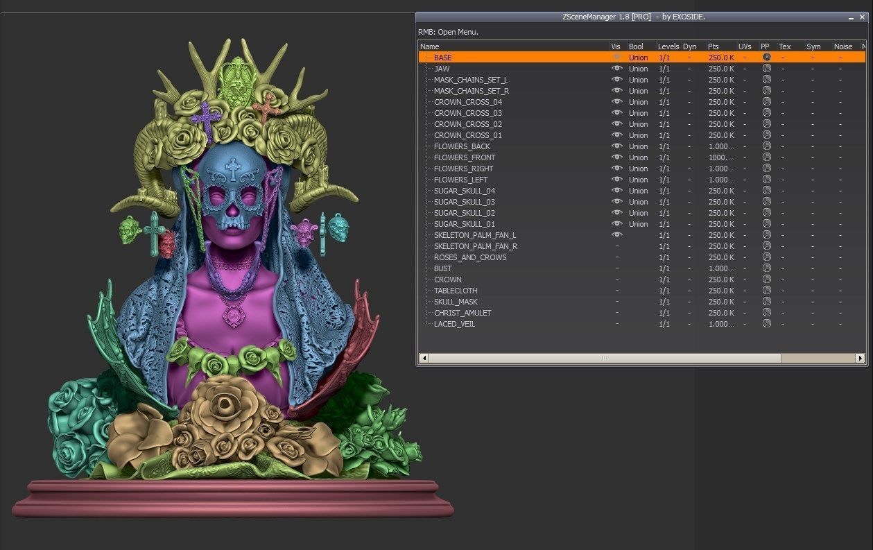 Dia De Los Muertos miniature 3D Print Ready 3D model 3D printable ...