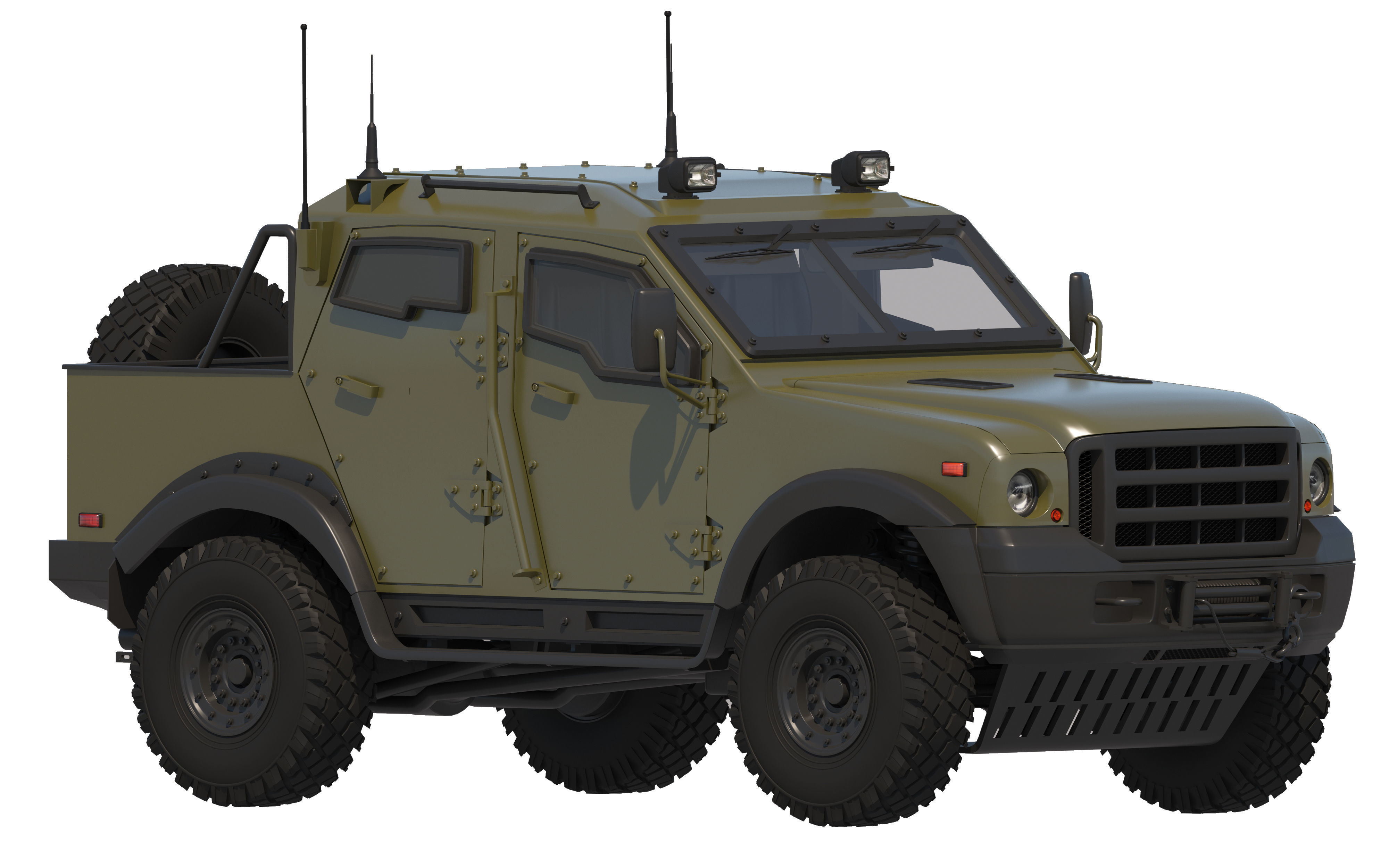 Military pickup suv 3D model | CGTrader